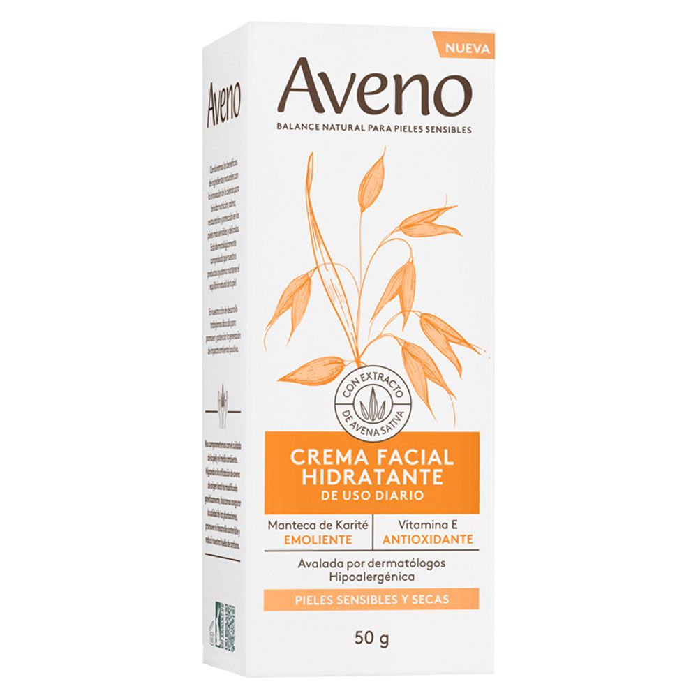 AVENO FACIAL CREMA HIDRATANTE PARA PIELES SECAS Y SENSIBLES X 50 GRAMOS ...
