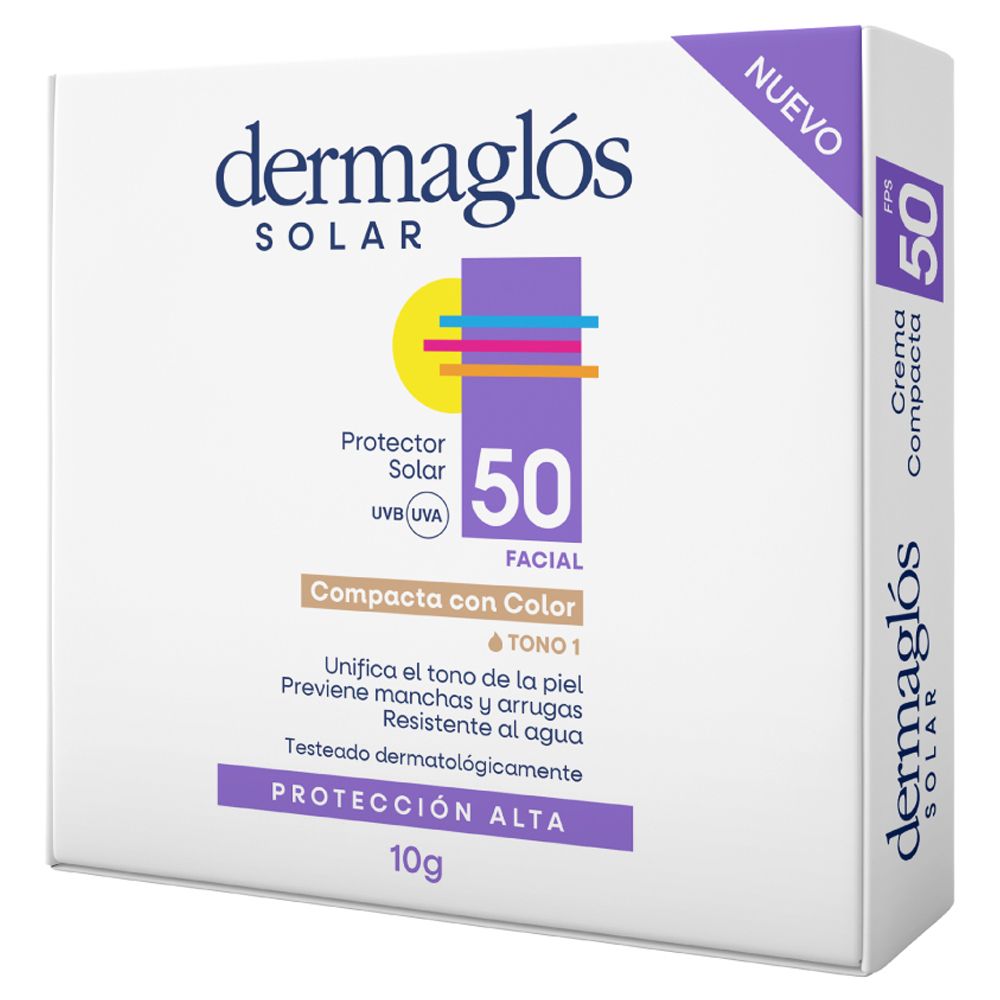DERMAGLÓS SOLAR COMPACTO TONO 1 FPS50 FACIAL X 10 GRAMOS - Farmacia del ...