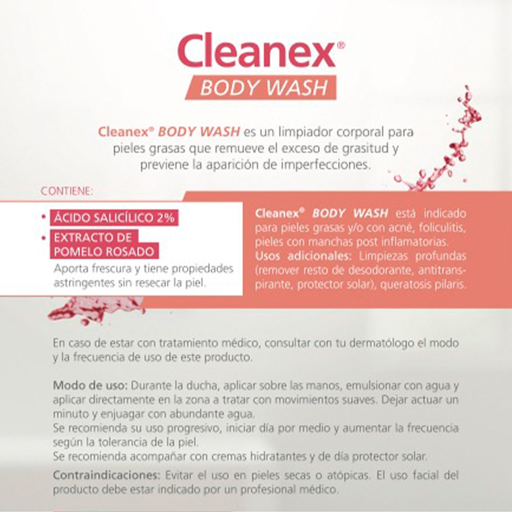 CLEANEX GEL DE DUCHA BODY WASH X250 - Farmacia del Siglo